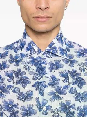 Isaia Floral-pattern Long-sleeve Shirt