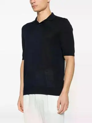 Eleventy Knitted Cotton Polo-collar T-shirt