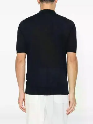Eleventy Knitted Cotton Polo-collar T-shirt