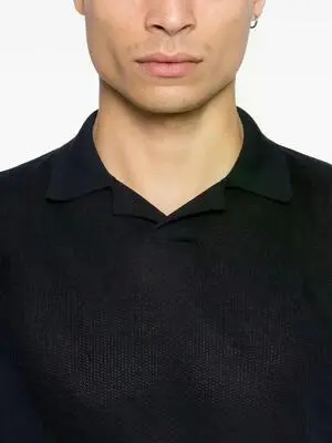 Eleventy Knitted Cotton Polo-collar T-shirt