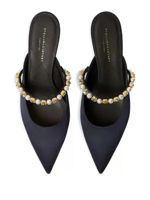 Stella McCartney Elsa Pearl-embellished Heeled Mules - Blue