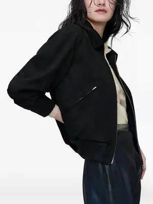 MAISON MARGIELA Virgin Wool Bomber Jacket - Black