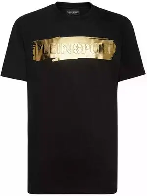 PLEIN SPORT Brushstroke-print Cotton T-shirt - Black