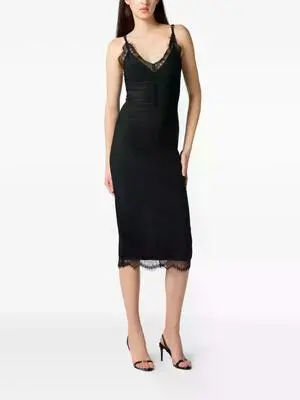 Philipp Plein Midi Lace Dress - Black
