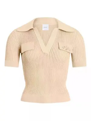 PATOU Embroidered-logo Top - Neutrals