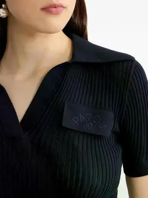 PATOU Logo-embroidered Top - Blue