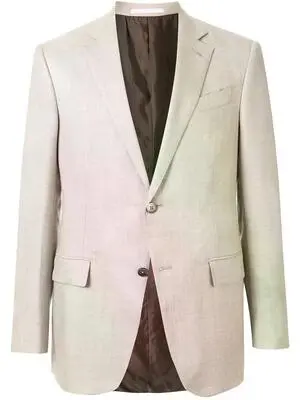 Zegna Single Breasted Blazer - Neutrals