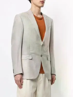 Zegna Single Breasted Blazer - Neutrals