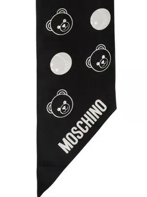 Moschino Bear Polka-dot Silk Scarf