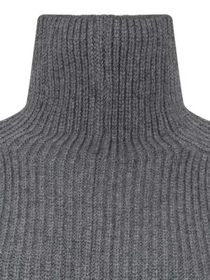 Magda Butrym Ribbed Knit Turtleneck Mini Dress - Grey