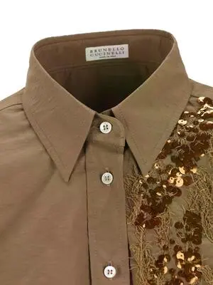 Brunello Cucinelli Sequin-embellished Shirt - Neutrals