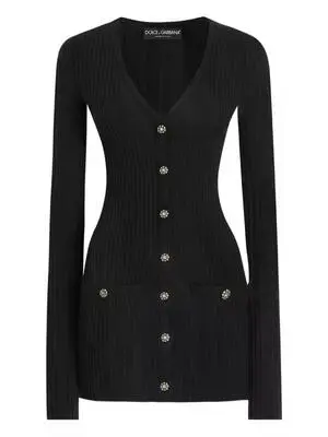 Dolce & Gabbana Ribbed Knit Buttoned Jacket