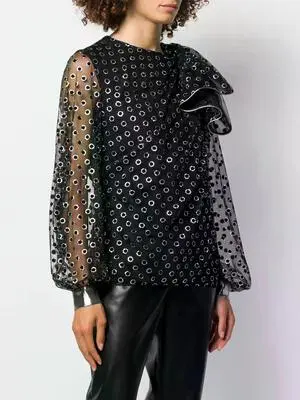 Alberta Ferretti Eyelet Detail Blouse