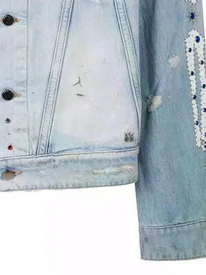 Amiri Distressed-effect Embellished Jacket