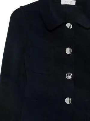 CHARLOTT Buttoned Collared Jacket - Blue
