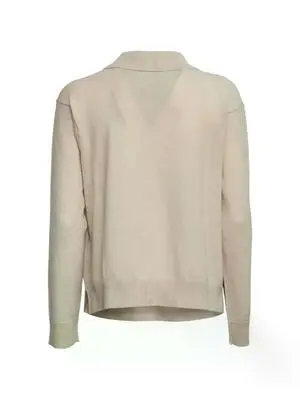 Max Mara Long-sleeve Knitted Polo Top - Neutrals