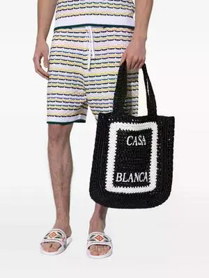 Casablanca Woven Logo Tote Bag - Black