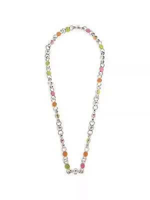 Casablanca Enamel Charm Necklace - Silver