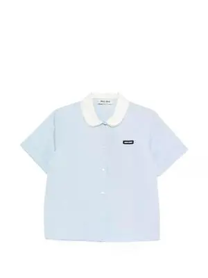 Miu Miu Scalloped Collar Short Sleeve Shirt