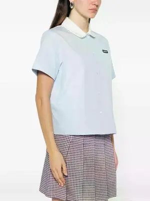 Miu Miu Scalloped Collar Short Sleeve Shirt