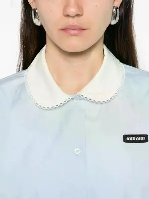 Miu Miu Scalloped Collar Short Sleeve Shirt
