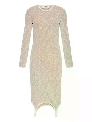 Fendi Floral-motif Dress - Brown