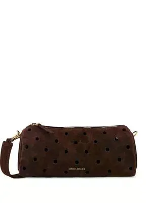 Manu Atelier Mini Cylinder Perforated Shoulder Bag - Brown