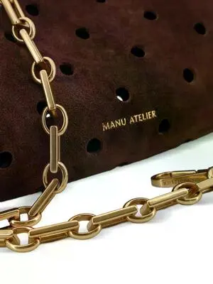 Manu Atelier Mini Cylinder Perforated Shoulder Bag - Brown