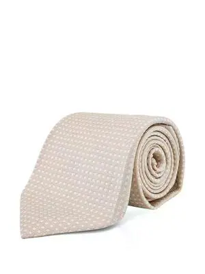 TOM FORD Silk Square Pattern Neck Tie - Neutrals