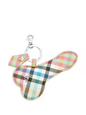 VIVIENNE WESTWOOD Plaid-pattern Keyring - White