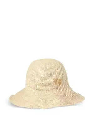 Ruslan Baginskiy Ruffled Brim Straw Hat - Neutrals
