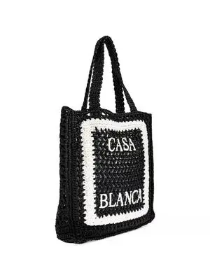 Casablanca Woven Logo Tote Bag - Black