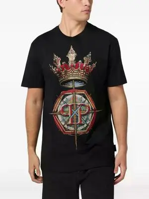 Philipp Plein Rhinestone Round-neck T-shirt - Black