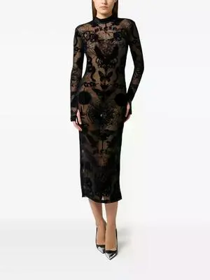 Philipp Plein Open-back Midi Dress