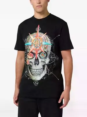 Philipp Plein Wind Rose Skull Graphic T-shirt - Black