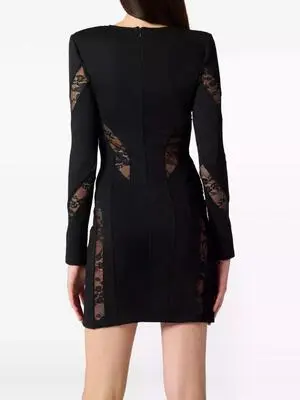 Philipp Plein Mini Lace Long-sleeve Dress