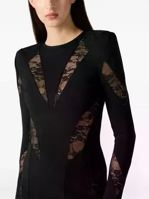 Philipp Plein Mini Lace Long-sleeve Dress