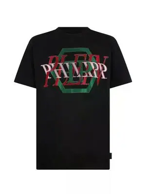 Philipp Plein Rhinestone-logo T-shirt - Black