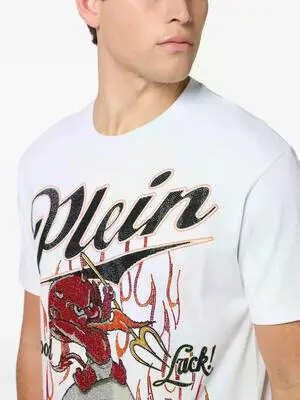 Philipp Plein Rhinestone-graphic T-shirt - White