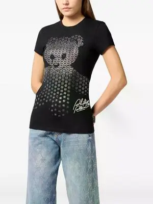 Philipp Plein Teddy Bear Logo-detail T-shirt - Black