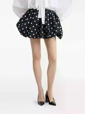 PATOU Polka-dot Mini A-line Skirt - Black