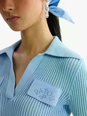 PATOU Embroidered-logo Top - Blue
