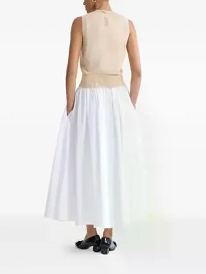 PATOU A-line Maxi Skirt With Elasticated Waist - White
