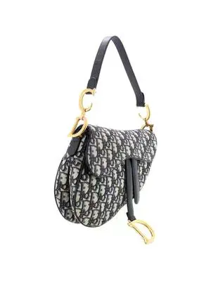 Dior Saddle Handbag With Strap Oblique Canvas Medium Shoulder Bag - Blue