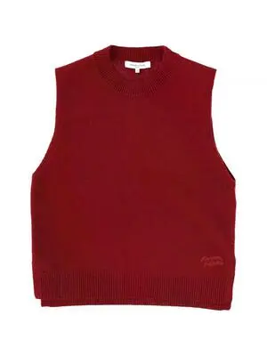 Maison Kitsuné Crew-neck Knitted Vest - Red