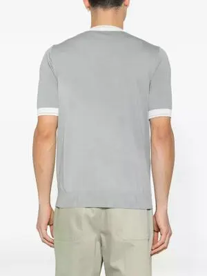 Eleventy Contrast-trim T-shirt - Blue