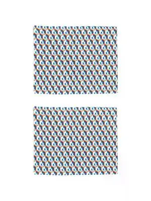 La DoubleJ Geometric Patterned Table Linems - Blue