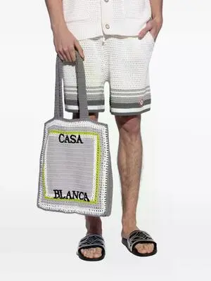 Casablanca Logo Crocheted Tote Bag - Grey