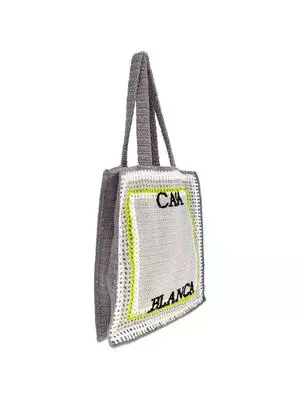 Casablanca Logo Crocheted Tote Bag - Grey