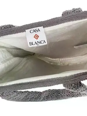 Casablanca Logo Crocheted Tote Bag - Grey